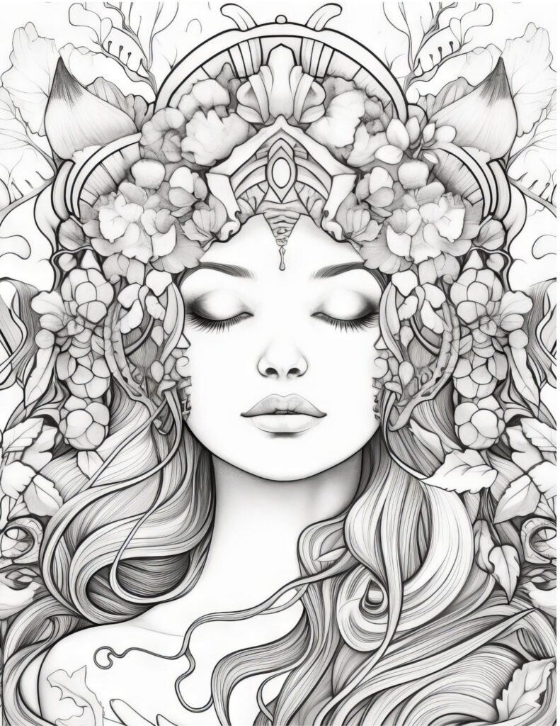 Adult Coloring Page Headdress 1 - Gabberdaberdo