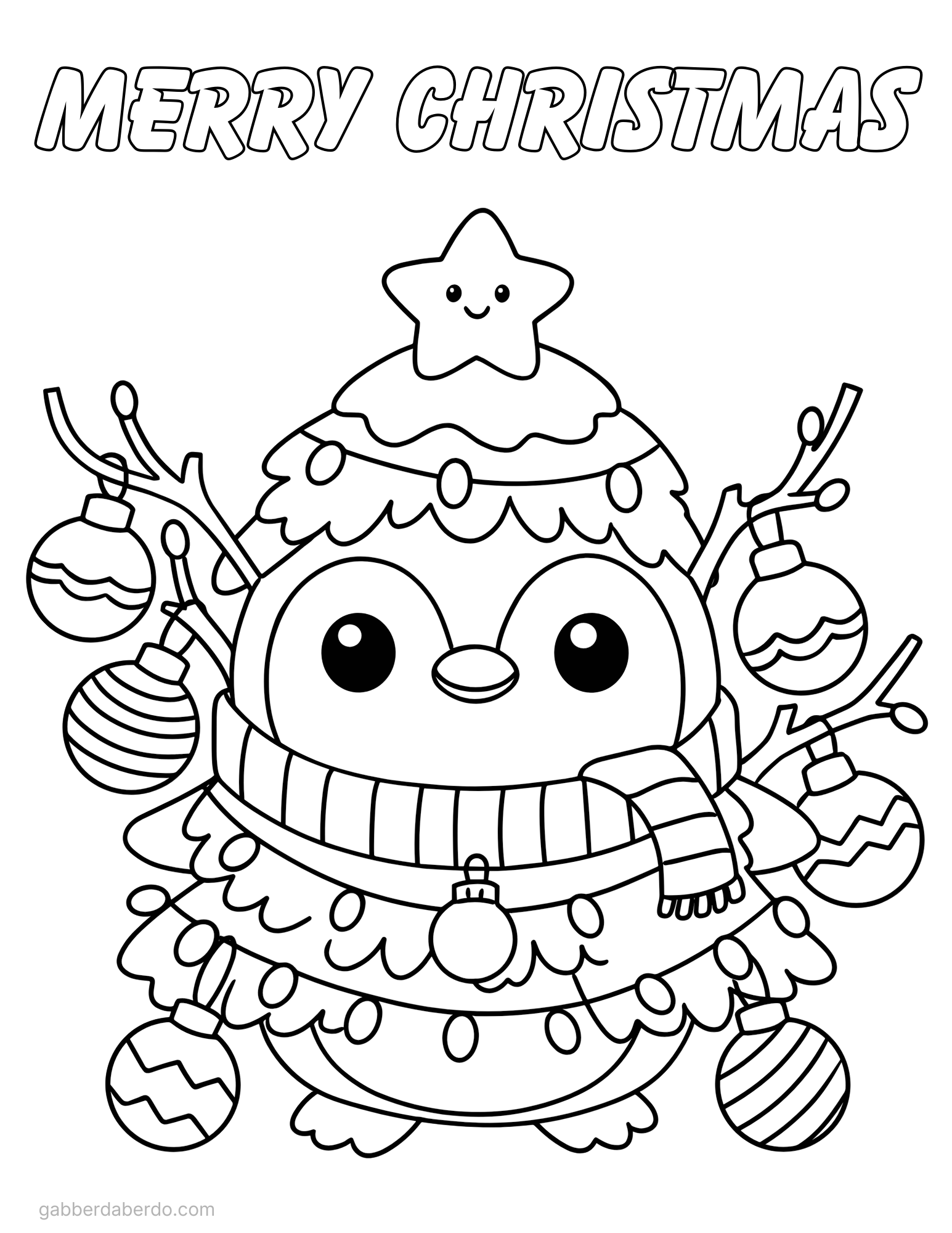 Calming Friday: Merry Christmas Coloring Page - Gabberdaberdo