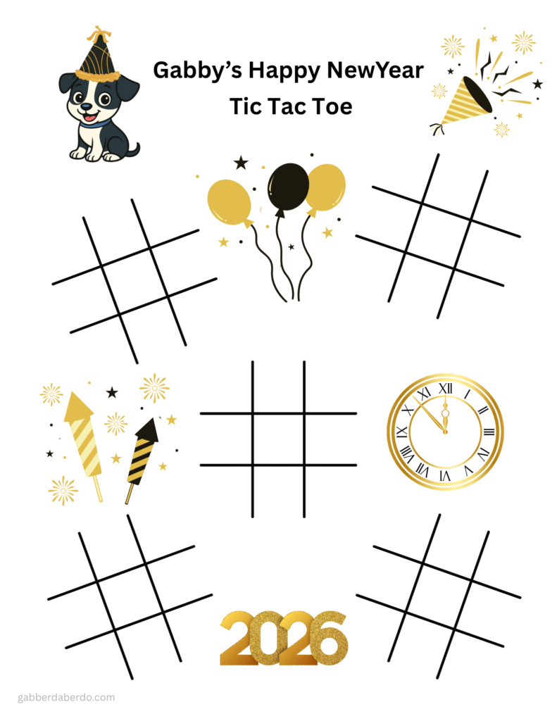 Gabby's Happy New Year Tic Tac Toe - Gabberdaberdo